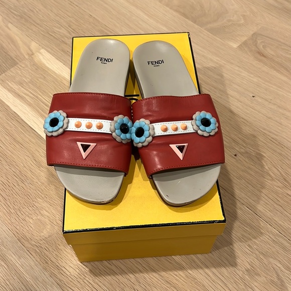 Fendi | Shoes | Fendi Faces Slides 65 | Poshmark